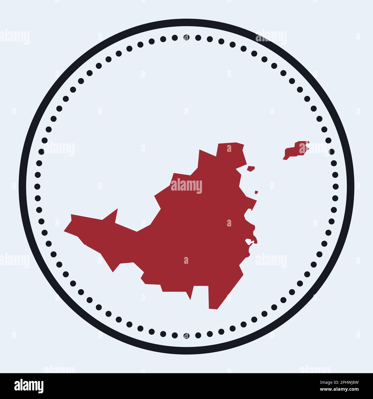 Saint Martin round stamp. Round logo with island map and title. Stylish ...