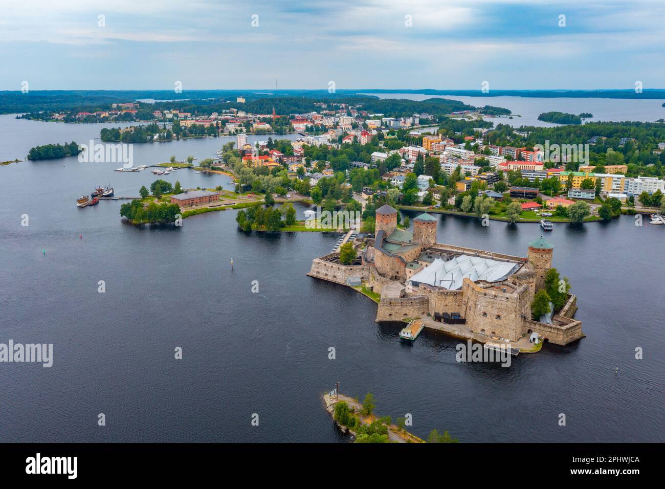Panorama of Olavinlinna castle in Savonlinna, Finland Stock Photo - Alamy