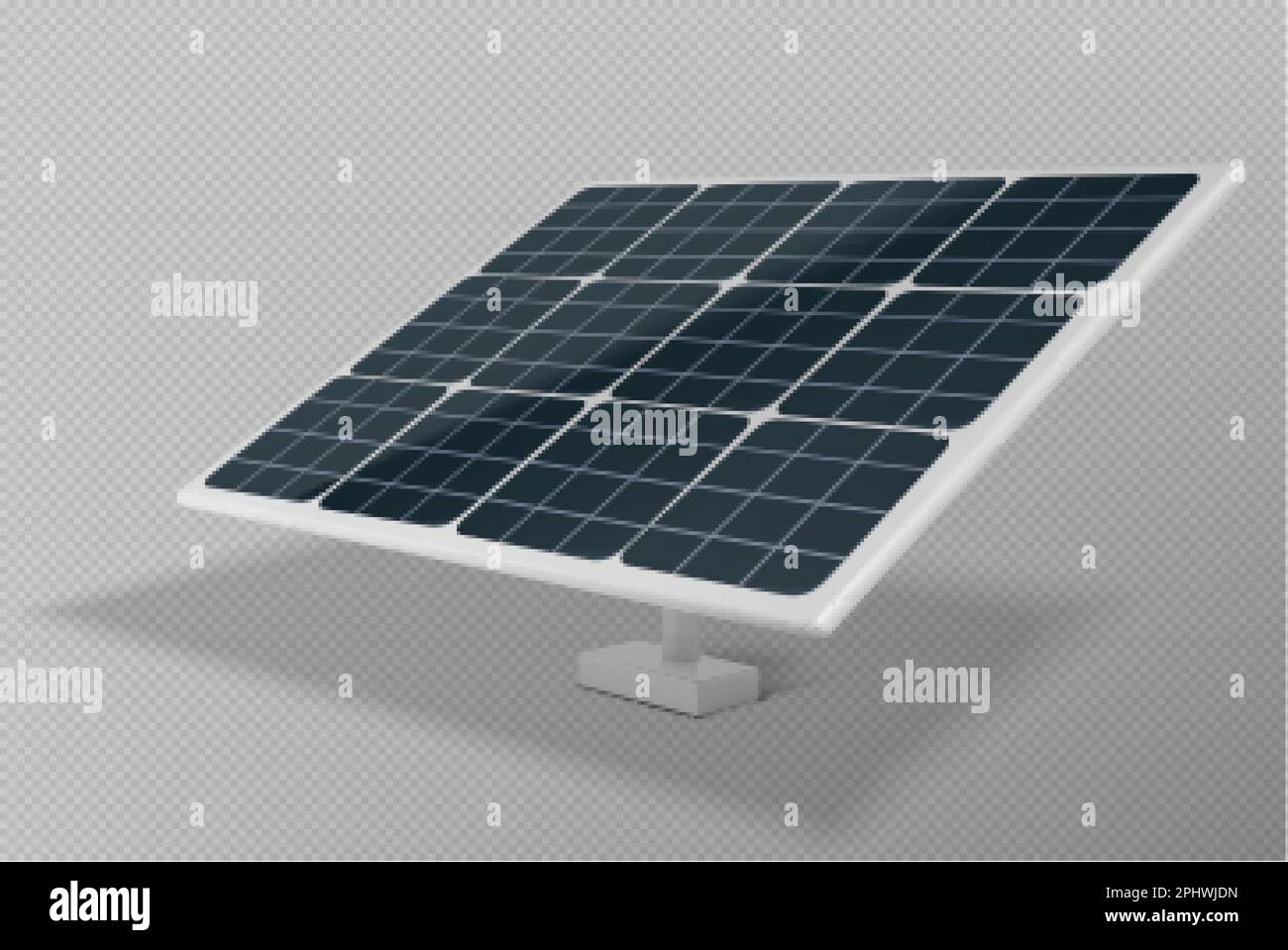 Realistic 3D photovoltaic module isolated on transparent background ...