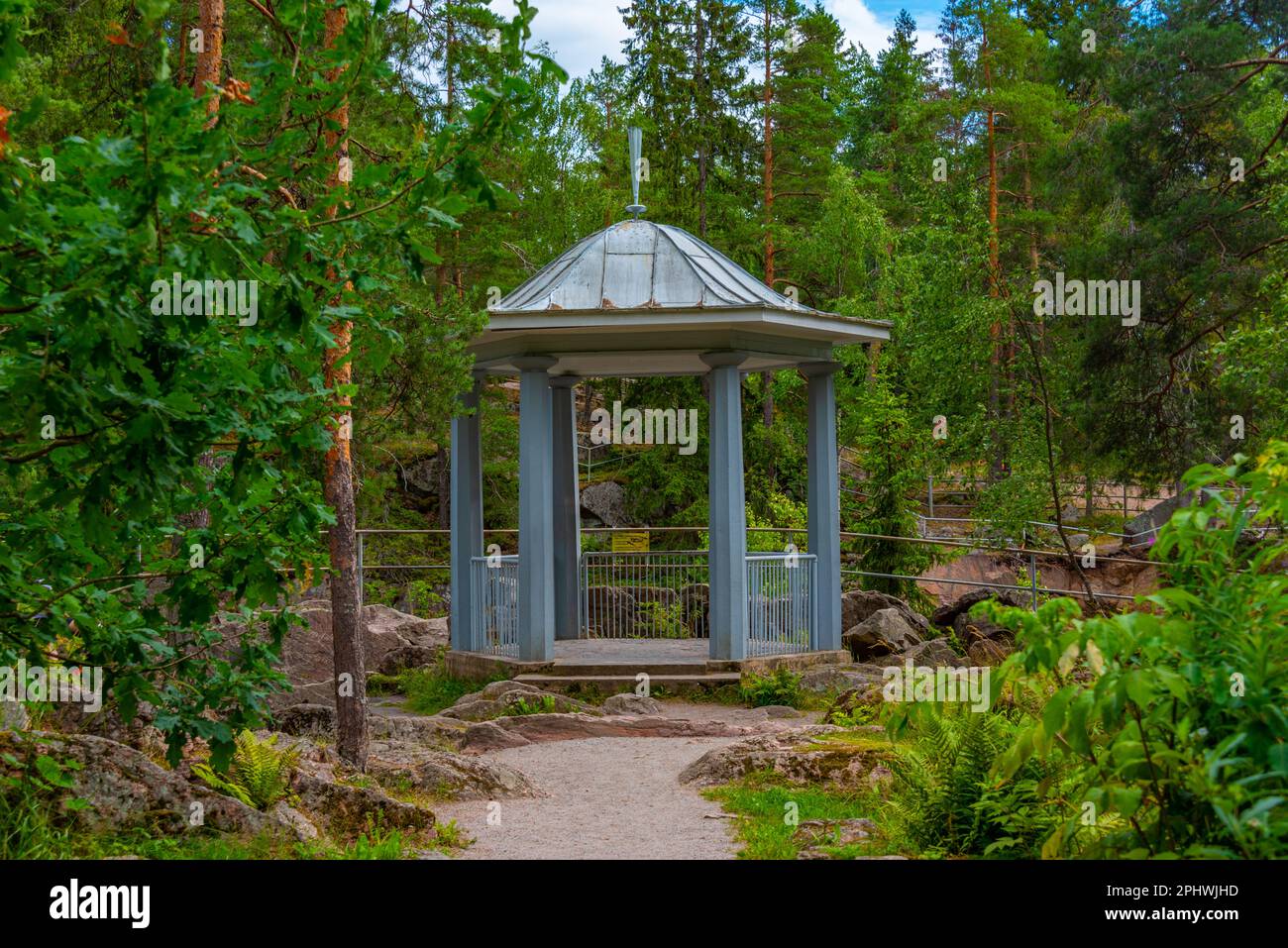 lookout over Imatra rapids during a low water flow in Finland Stock ...