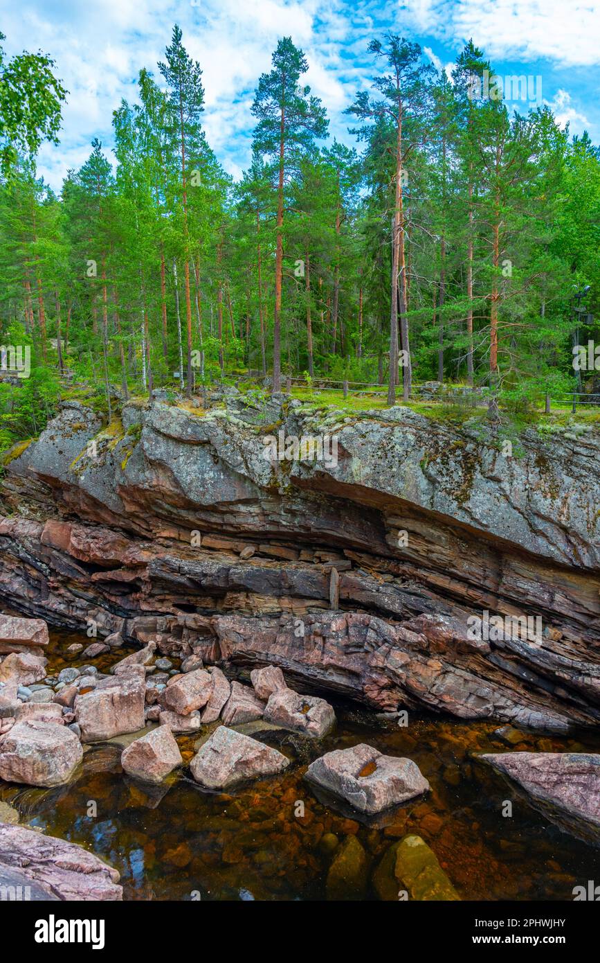 Imatra rapids during a low water flow in Finland Stock Photo - Alamy