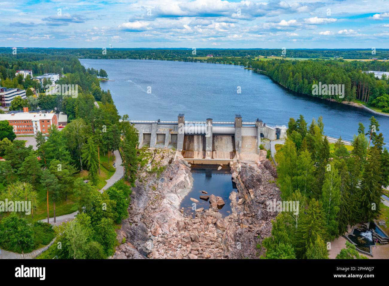 Imatra rapids during a low water flow in Finland Stock Photo - Alamy