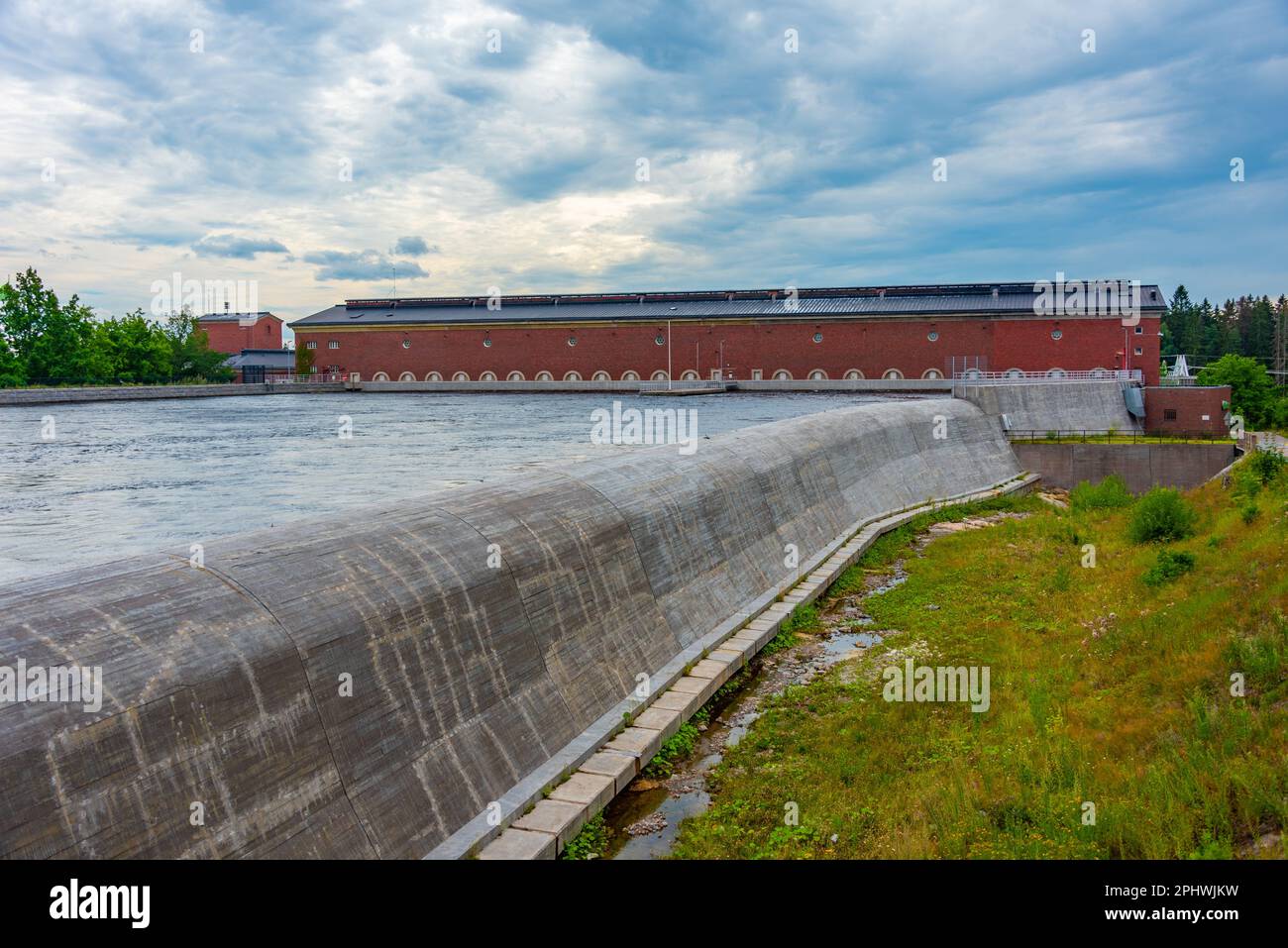 Imatra rapids during a low water flow in Finland Stock Photo - Alamy