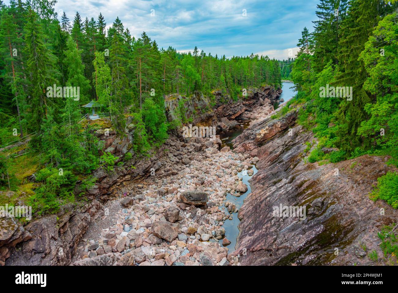 Imatra rapids during a low water flow in Finland Stock Photo - Alamy