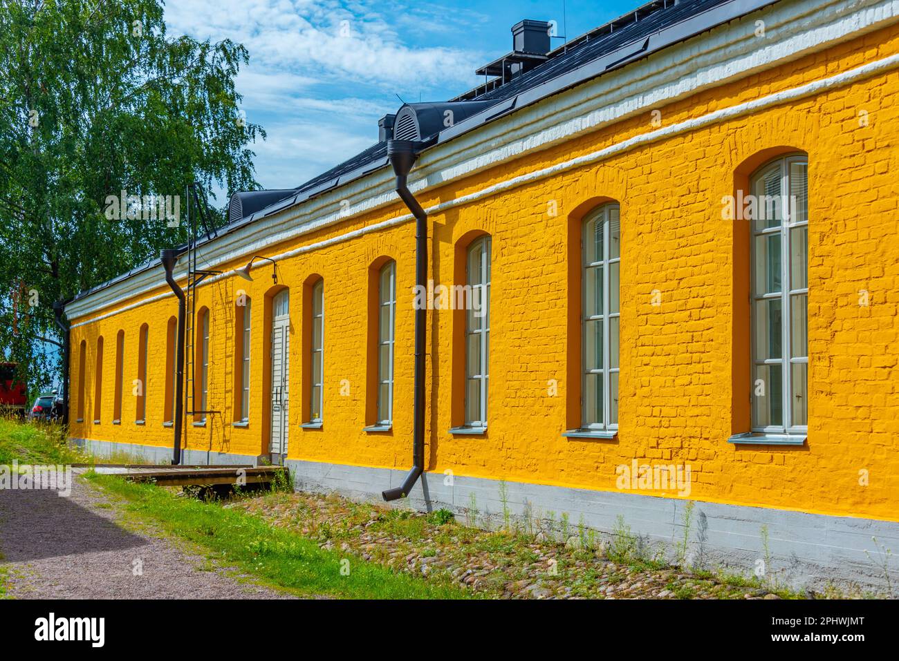Historical buildings at Linnoitus fortress in Finnish town Lappeenranta ...