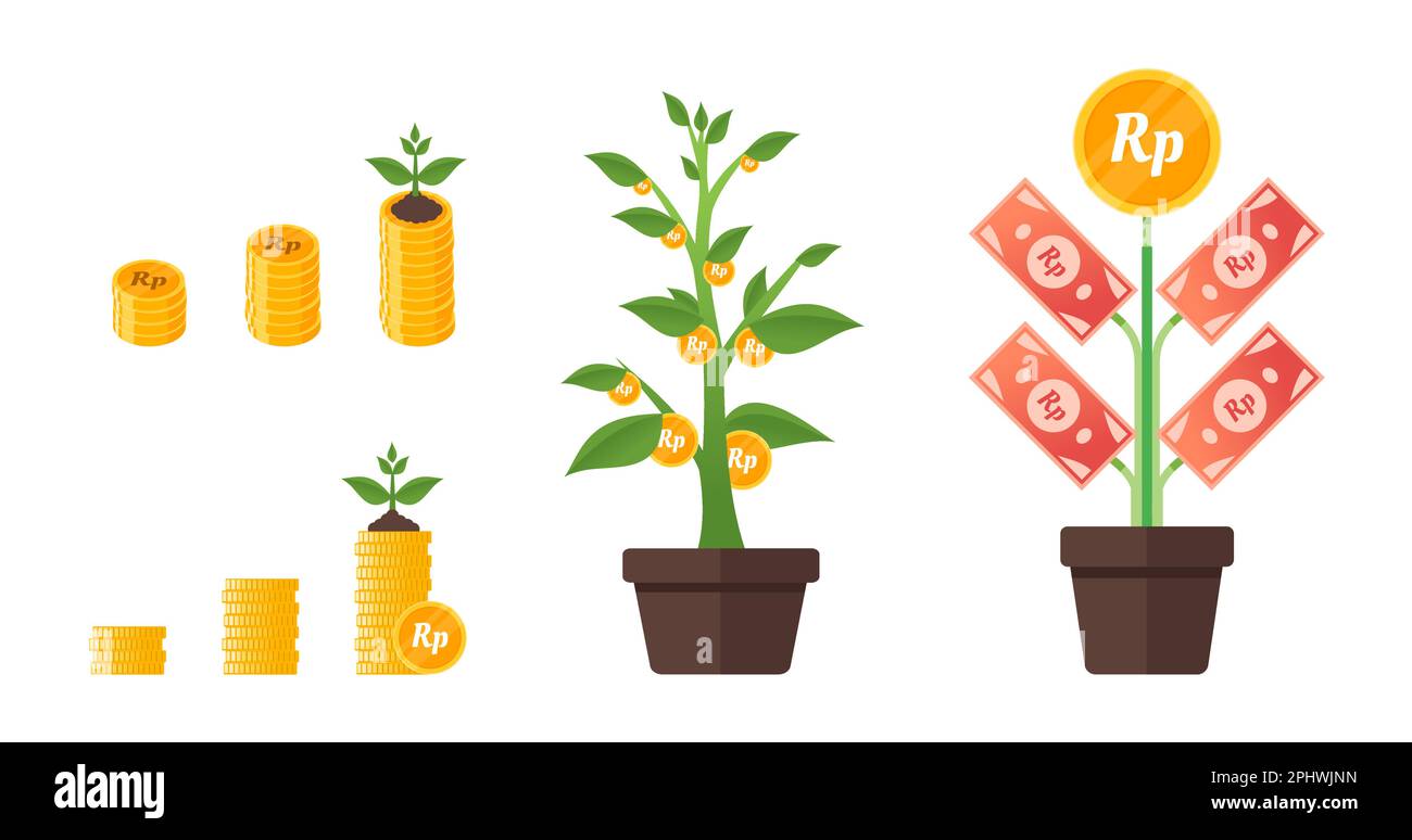 Indonesian Rupiah Money Tree Growing Stock Vector Image & Art - Alamy