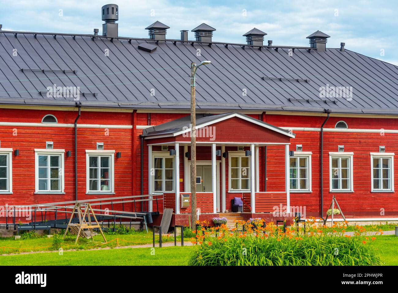 Historical buildings at Linnoitus fortress in Finnish town Lappeenranta ...
