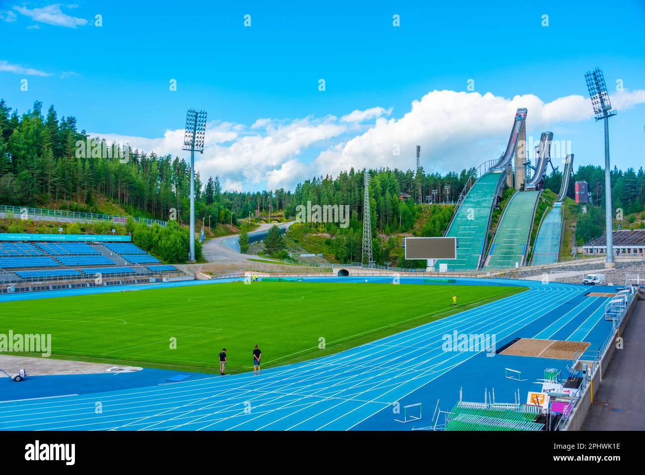Ski jumping stadium in Finnish town Lahti Stock Photo - Alamy