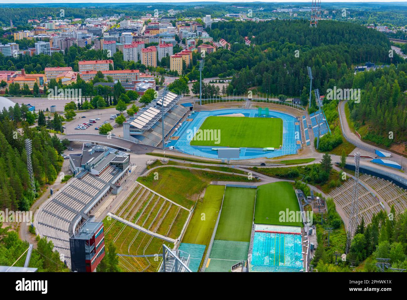 Ski jumping and sport stadium in Finnish town Lahti Stock Photo - Alamy