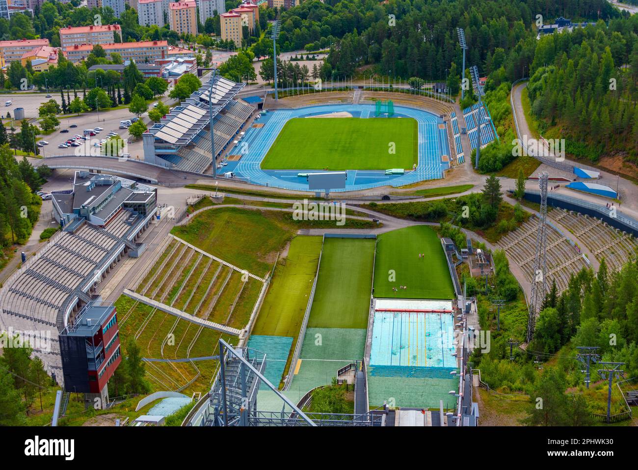 Ski jumping and sport stadium in Finnish town Lahti Stock Photo - Alamy
