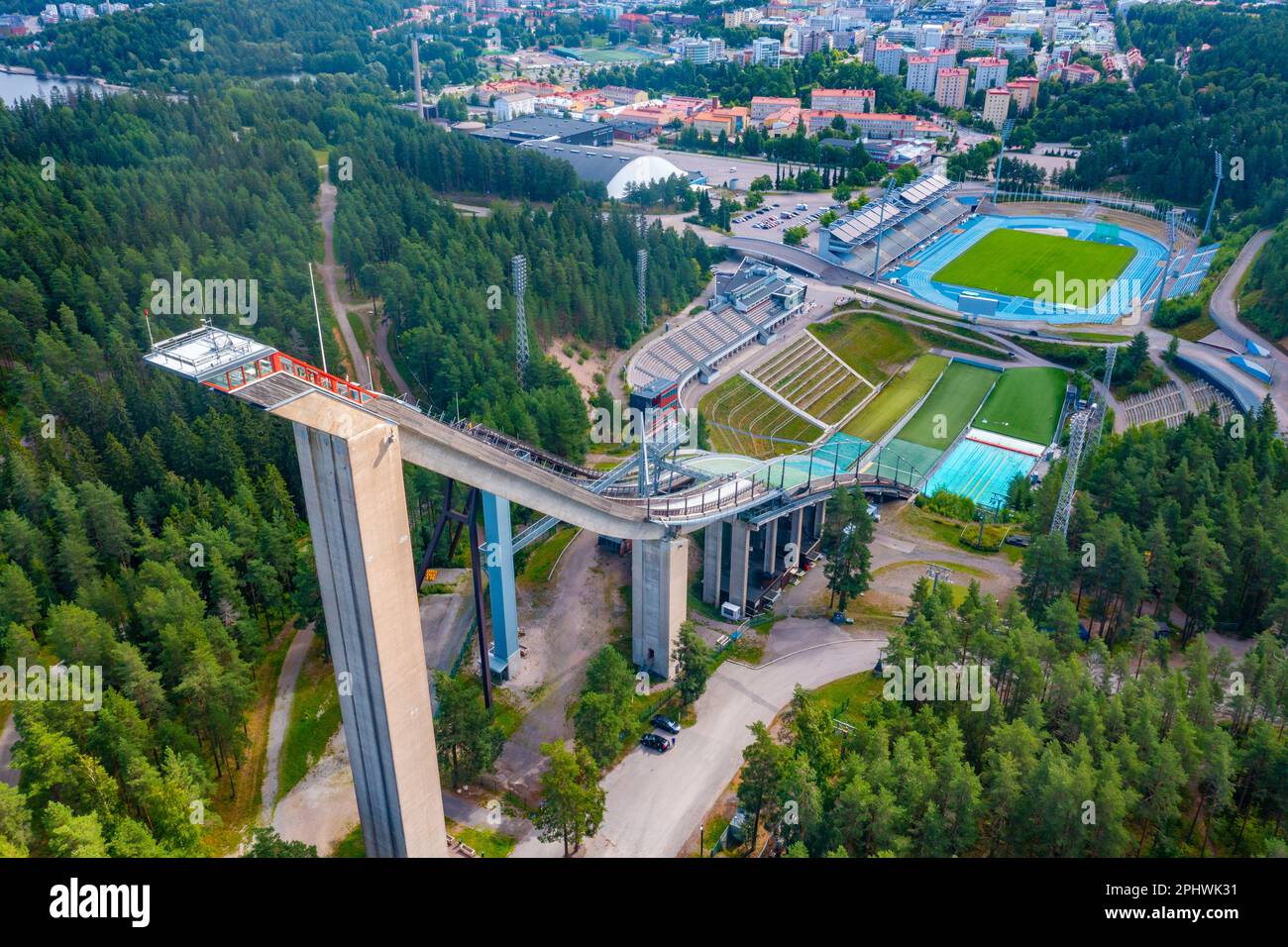 Ski jumping and sport stadium in Finnish town Lahti Stock Photo - Alamy