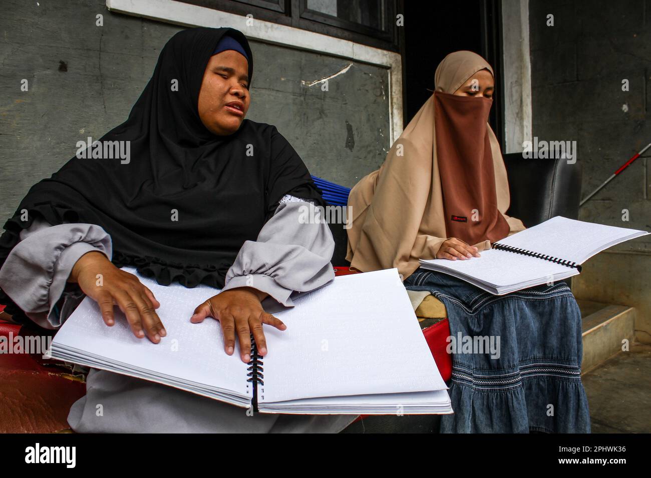 Bandung, West Java, Indonesia. 30th Mar, 2023. Visually impaired Muslim ...