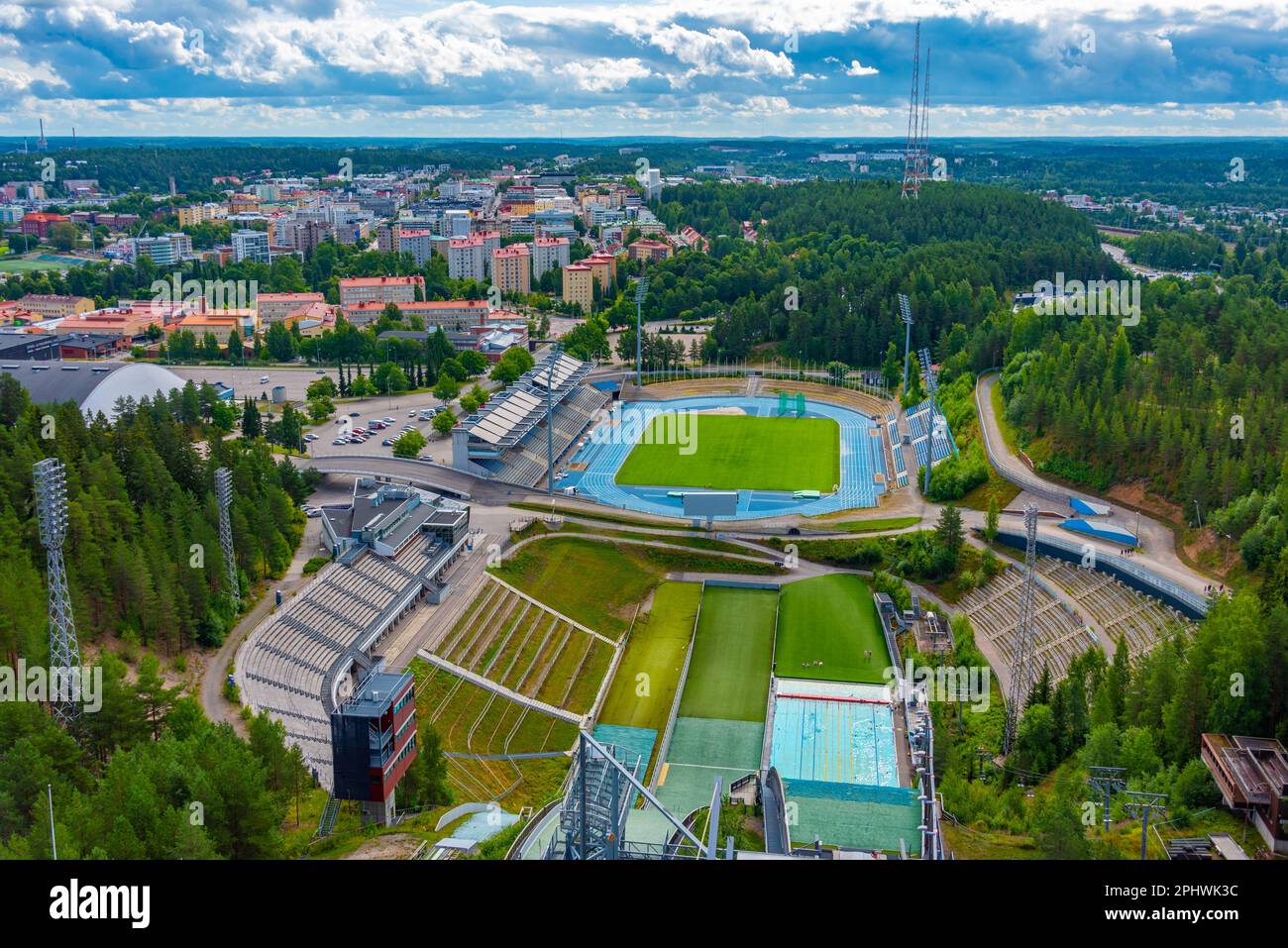 Ski jumping and sport stadium in Finnish town Lahti Stock Photo - Alamy