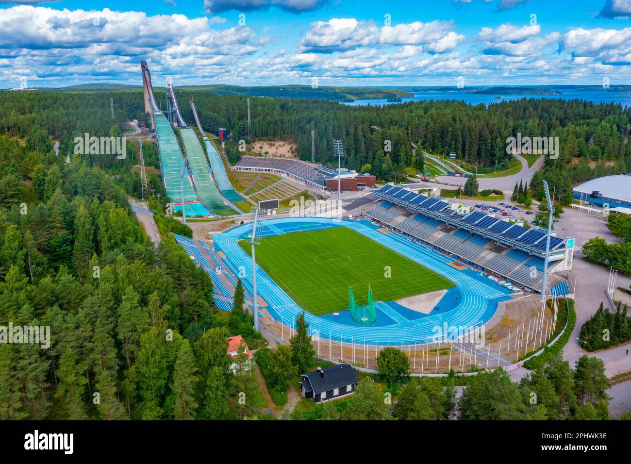 Ski jumping and sport stadium in Finnish town Lahti Stock Photo - Alamy