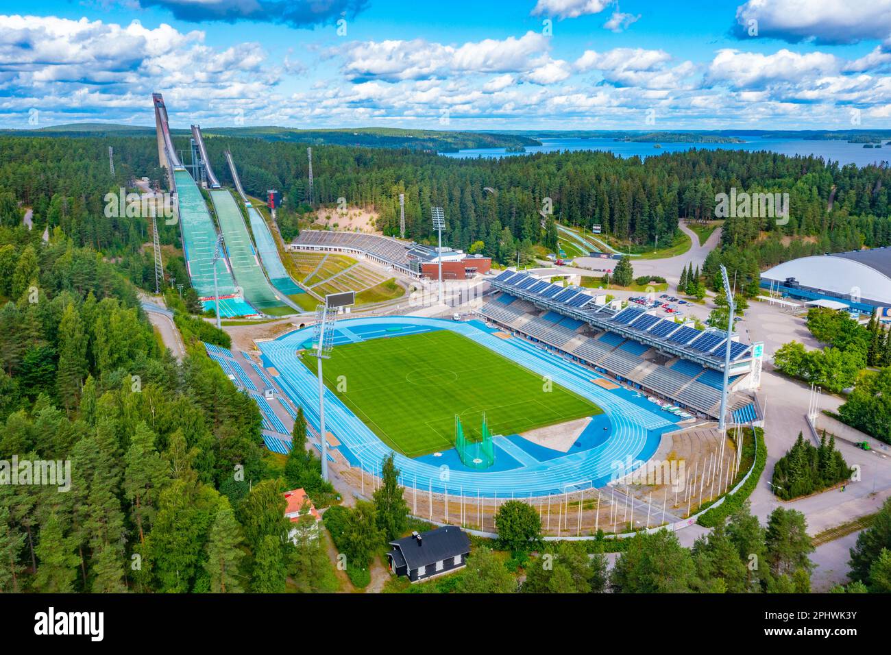 Ski jumping and sport stadium in Finnish town Lahti Stock Photo - Alamy