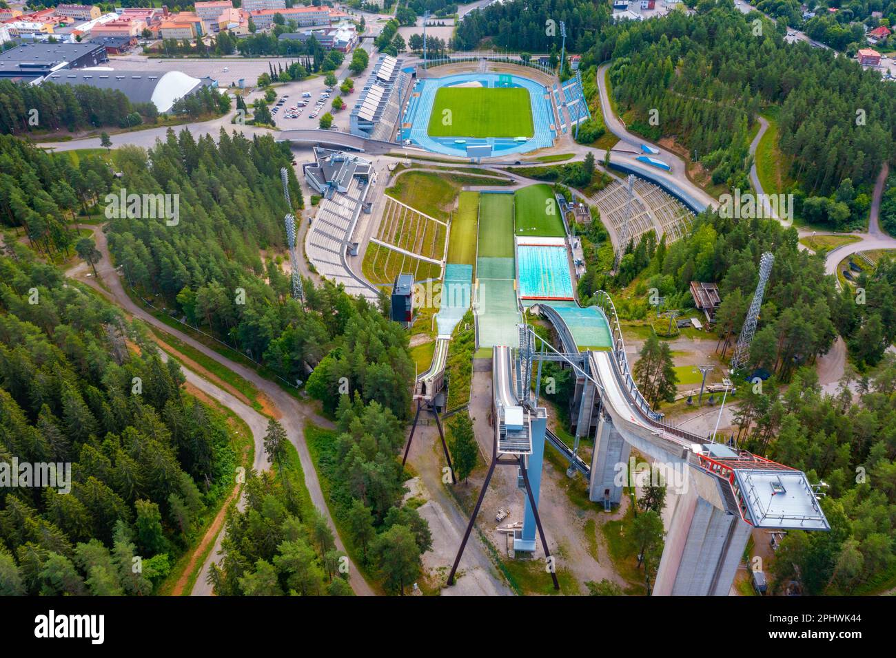 Ski jumping and sport stadium in Finnish town Lahti Stock Photo - Alamy
