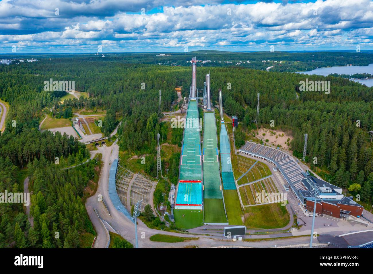 Ski jumping stadium in Finnish town Lahti Stock Photo - Alamy