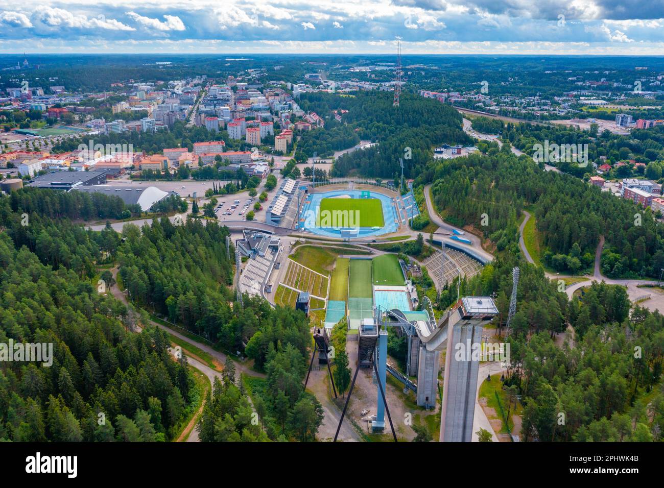 Ski jumping and sport stadium in Finnish town Lahti Stock Photo - Alamy