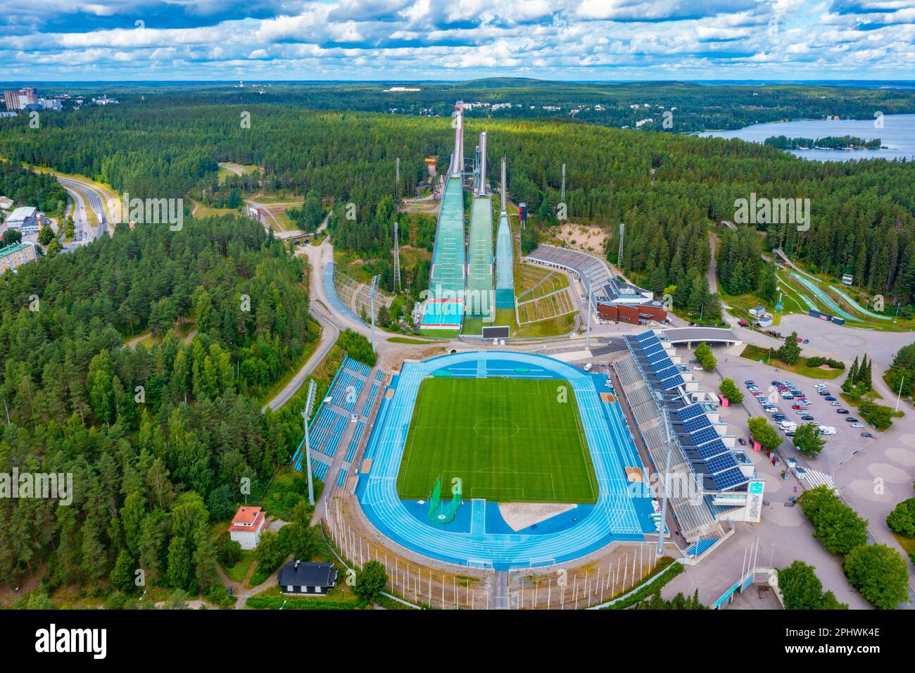 Ski jumping and sport stadium in Finnish town Lahti Stock Photo - Alamy