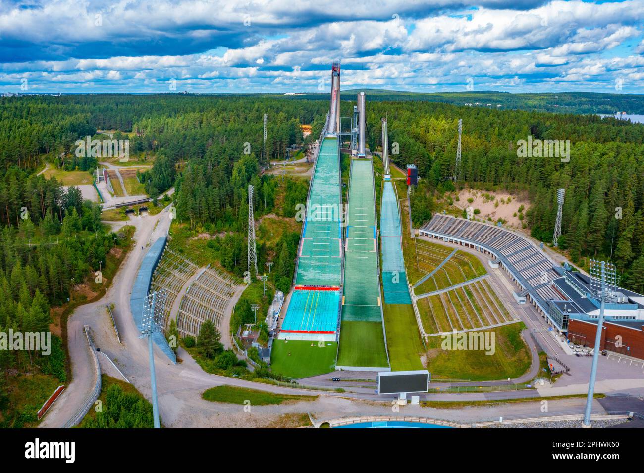 Ski jumping stadium in Finnish town Lahti Stock Photo - Alamy