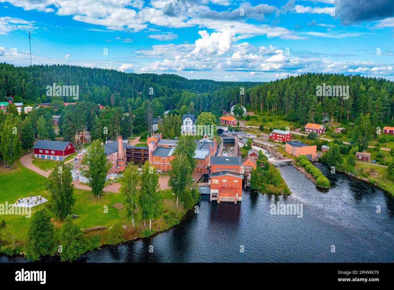 Panorama view of Historical Verla paper mill in Finland Stock Photo - Alamy