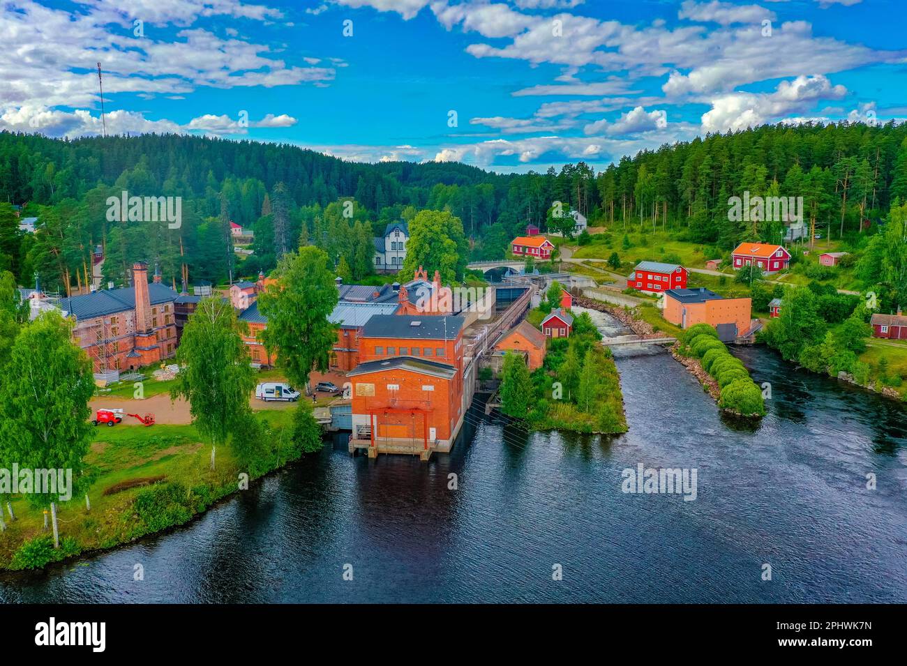 Panorama view of Historical Verla paper mill in Finland Stock Photo - Alamy