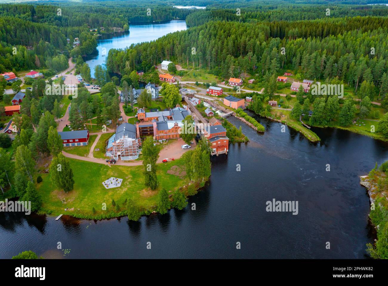 Panorama view of Historical Verla paper mill in Finland Stock Photo - Alamy