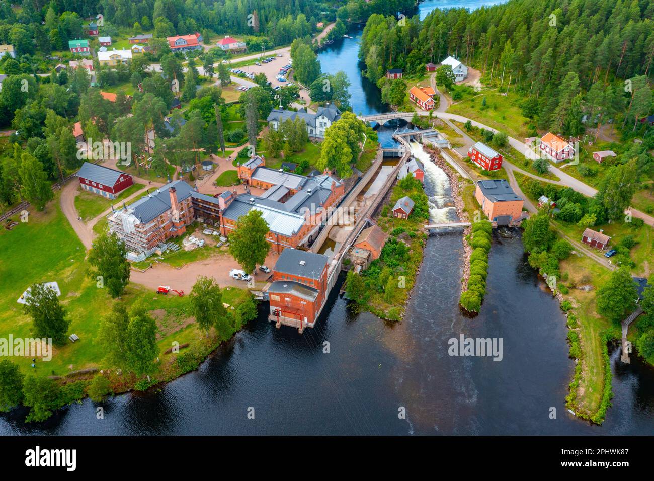 Panorama view of Historical Verla paper mill in Finland Stock Photo - Alamy