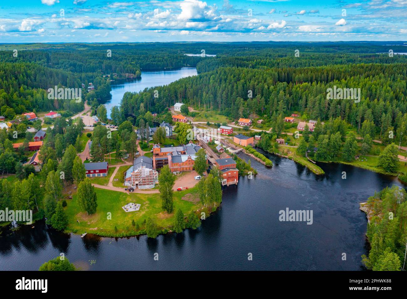 Panorama view of Historical Verla paper mill in Finland Stock Photo - Alamy