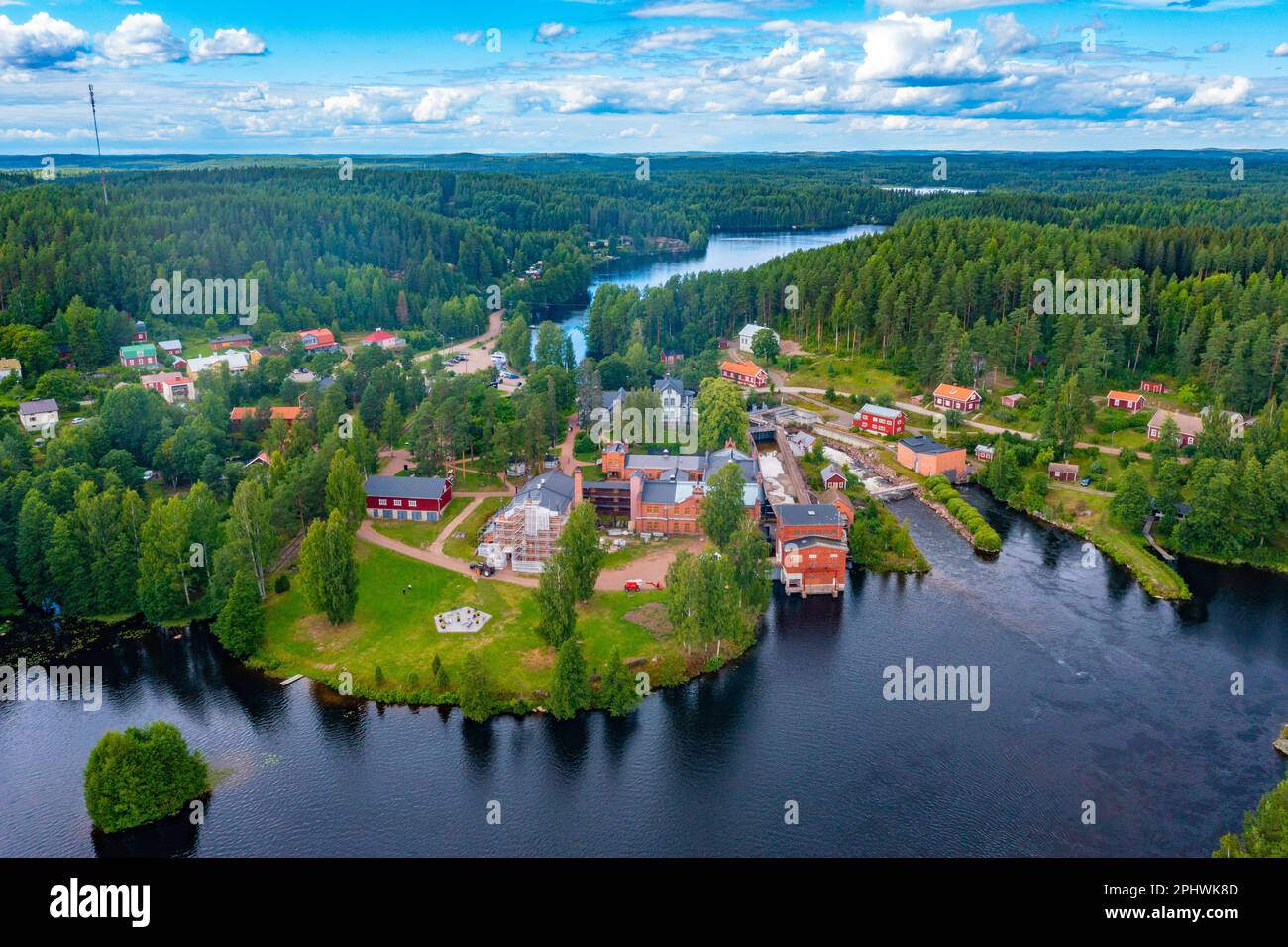 Panorama view of Historical Verla paper mill in Finland Stock Photo - Alamy