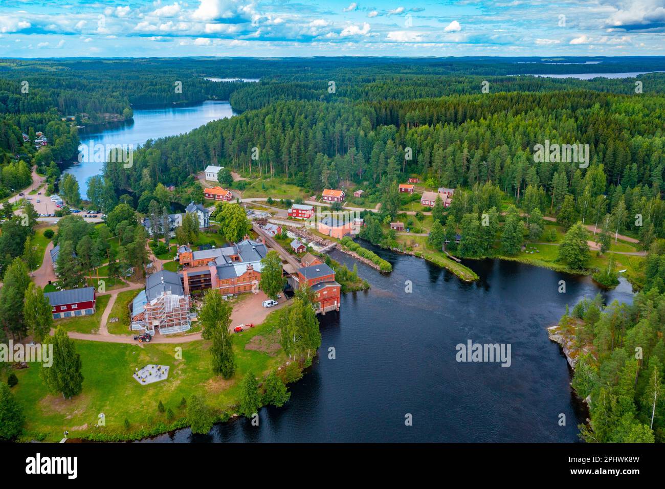 Panorama view of Historical Verla paper mill in Finland Stock Photo - Alamy
