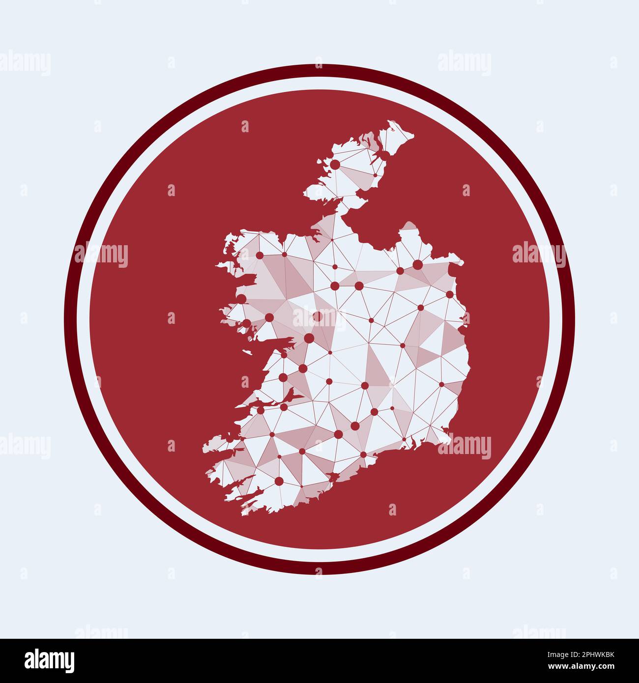 Ireland icon. Trendy tech logo of the country. Geometric mesh round ...