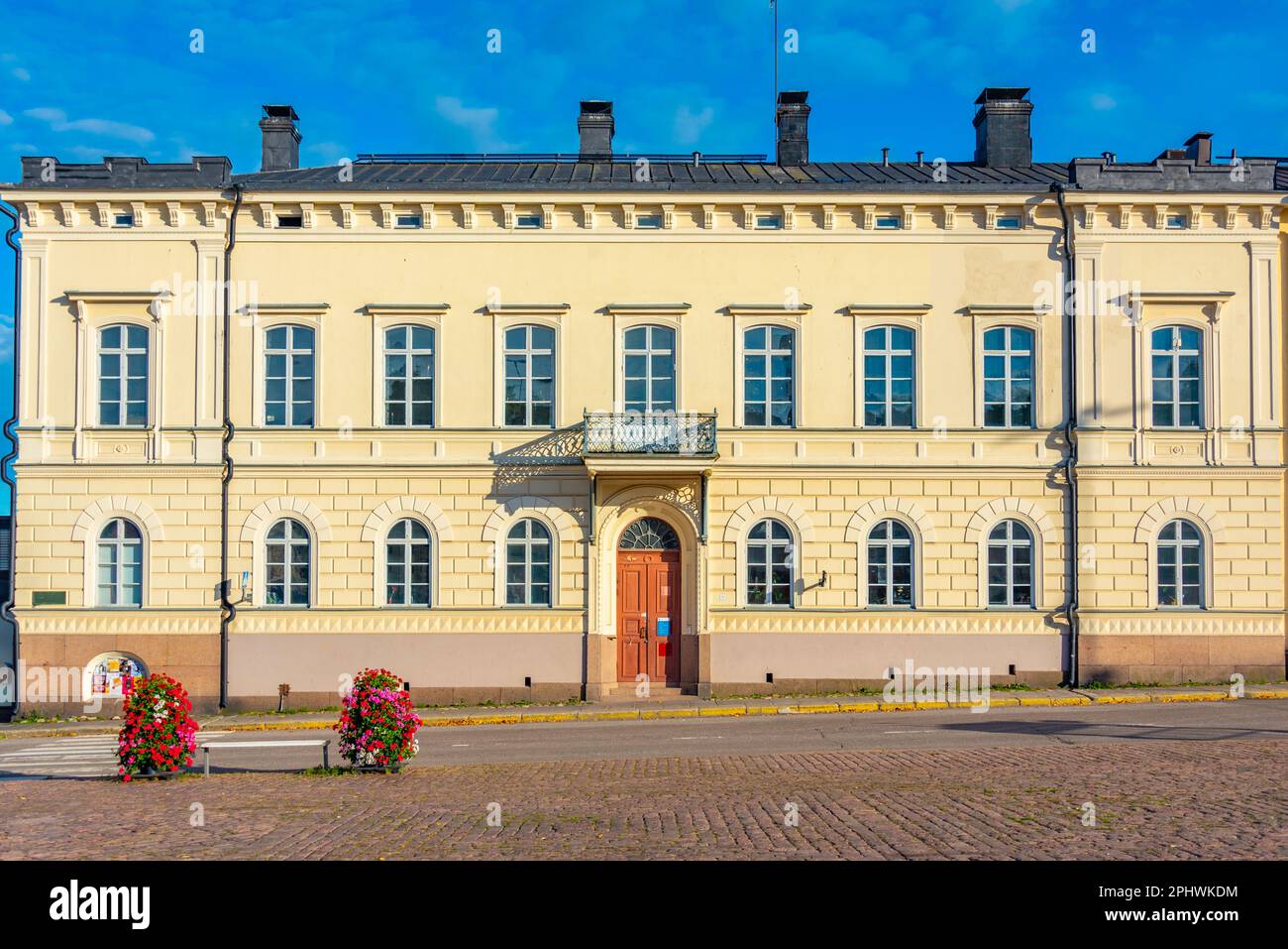 Historical building in Finnish town Loviisa Stock Photo - Alamy