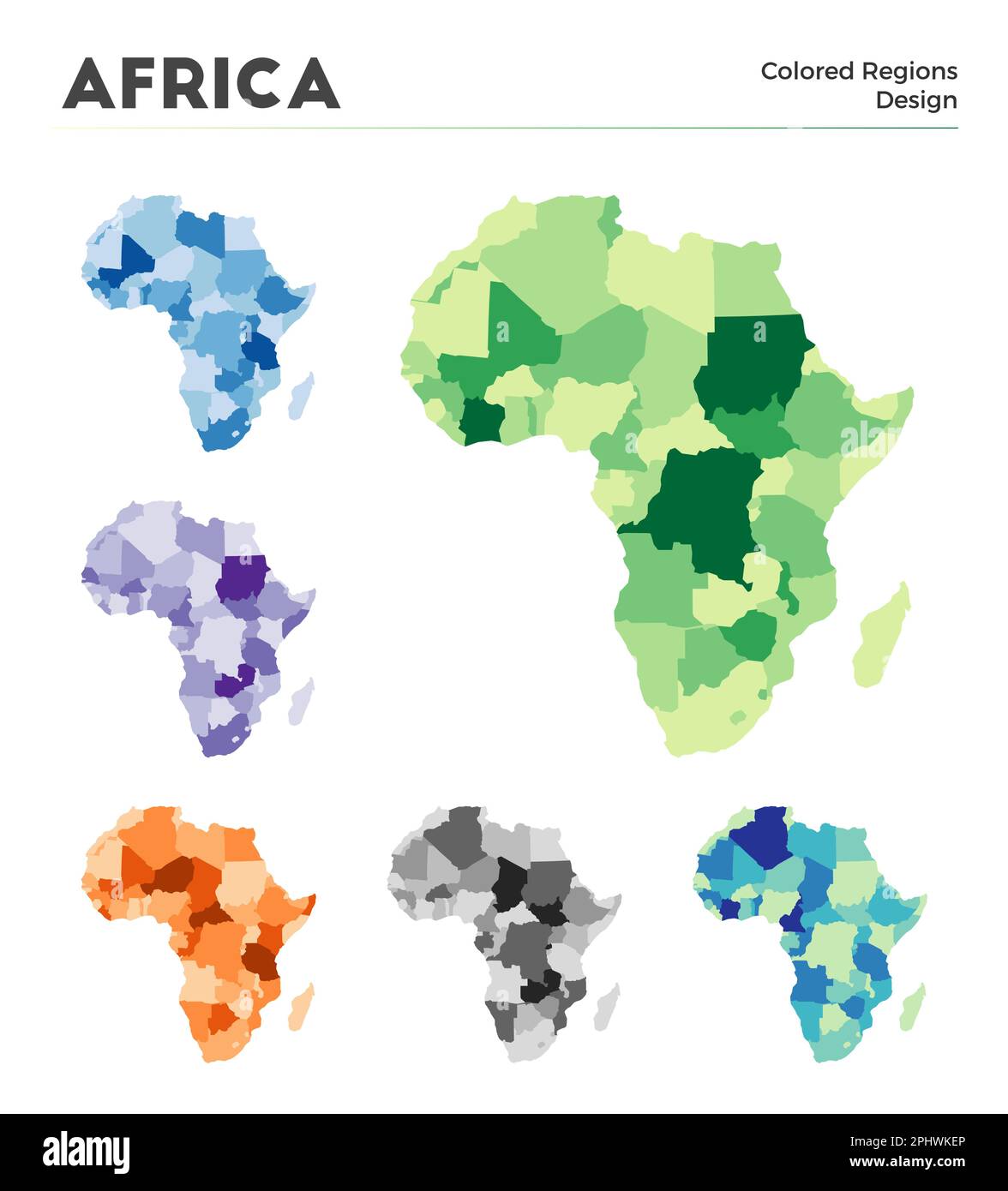 Africa map collection. Borders of Africa for your infographic. Colored ...