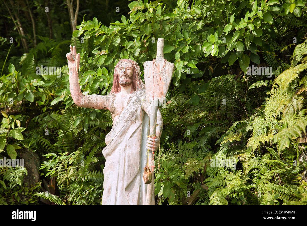 Christian wooden figures depicting a station of the Way of the Cross of ...