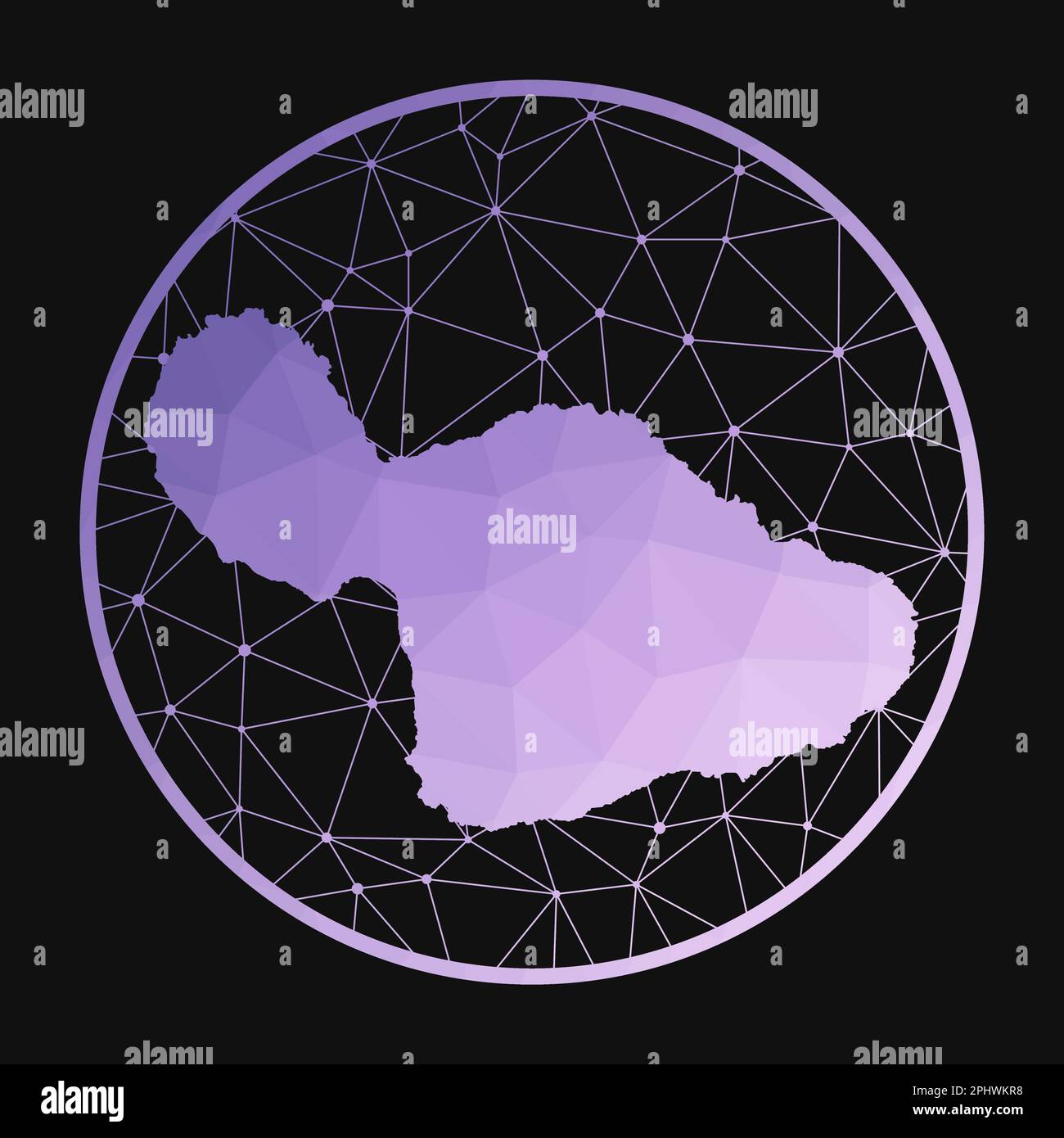 Maui icon. Vector polygonal map of the island. Maui icon in geometric ...
