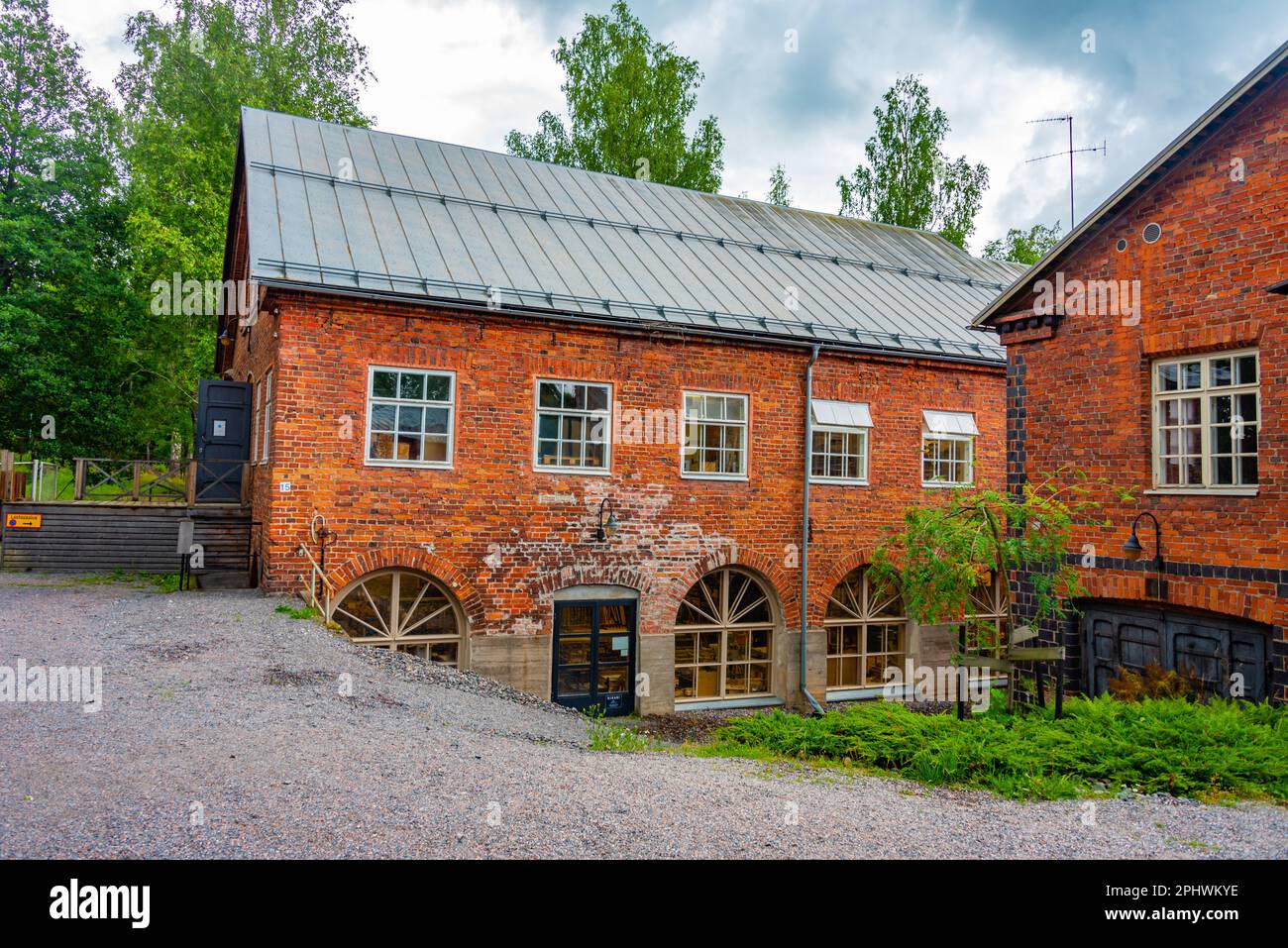 Brick building of old factory in Fiskars, Finland Stock Photo - Alamy