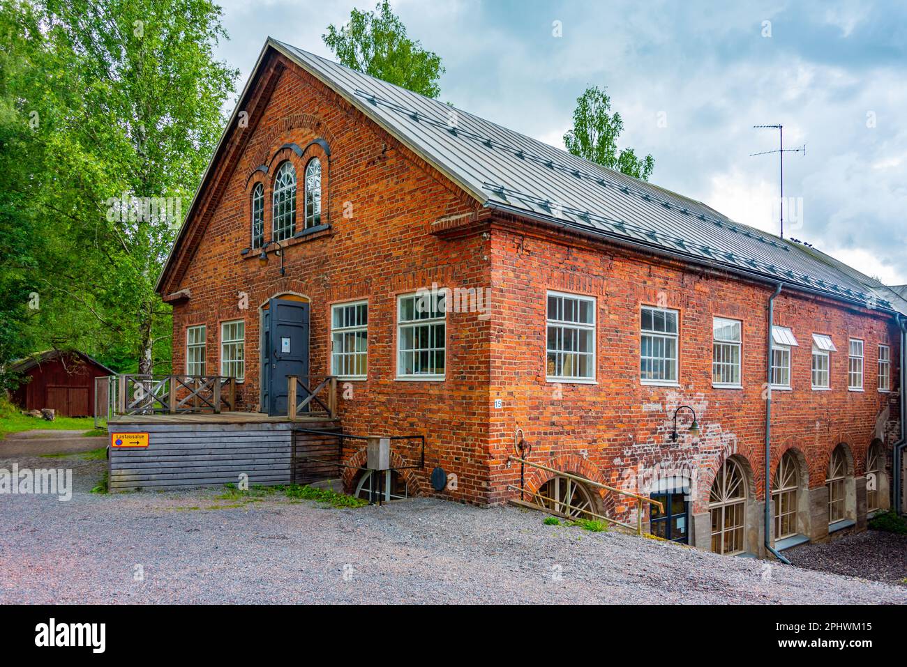 Brick building of old factory in Fiskars, Finland Stock Photo - Alamy