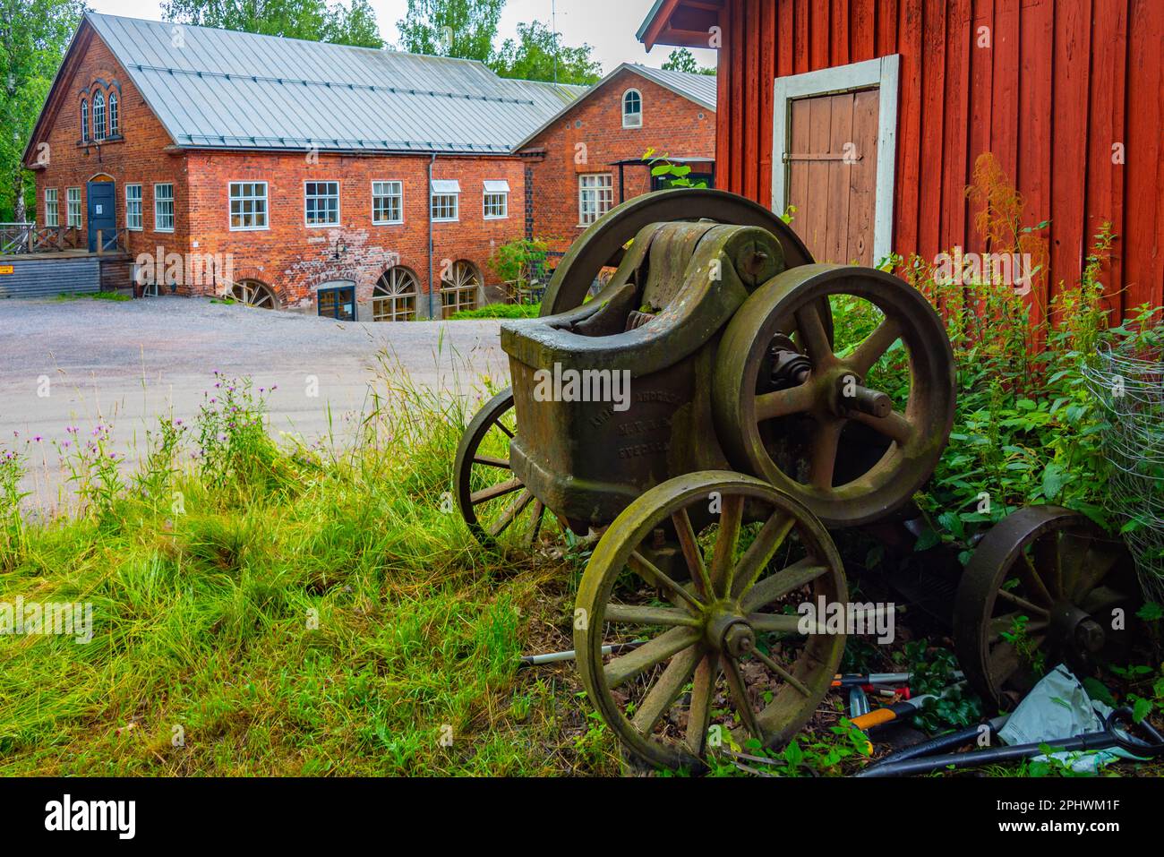 Brick building of old factory in Fiskars, Finland Stock Photo - Alamy