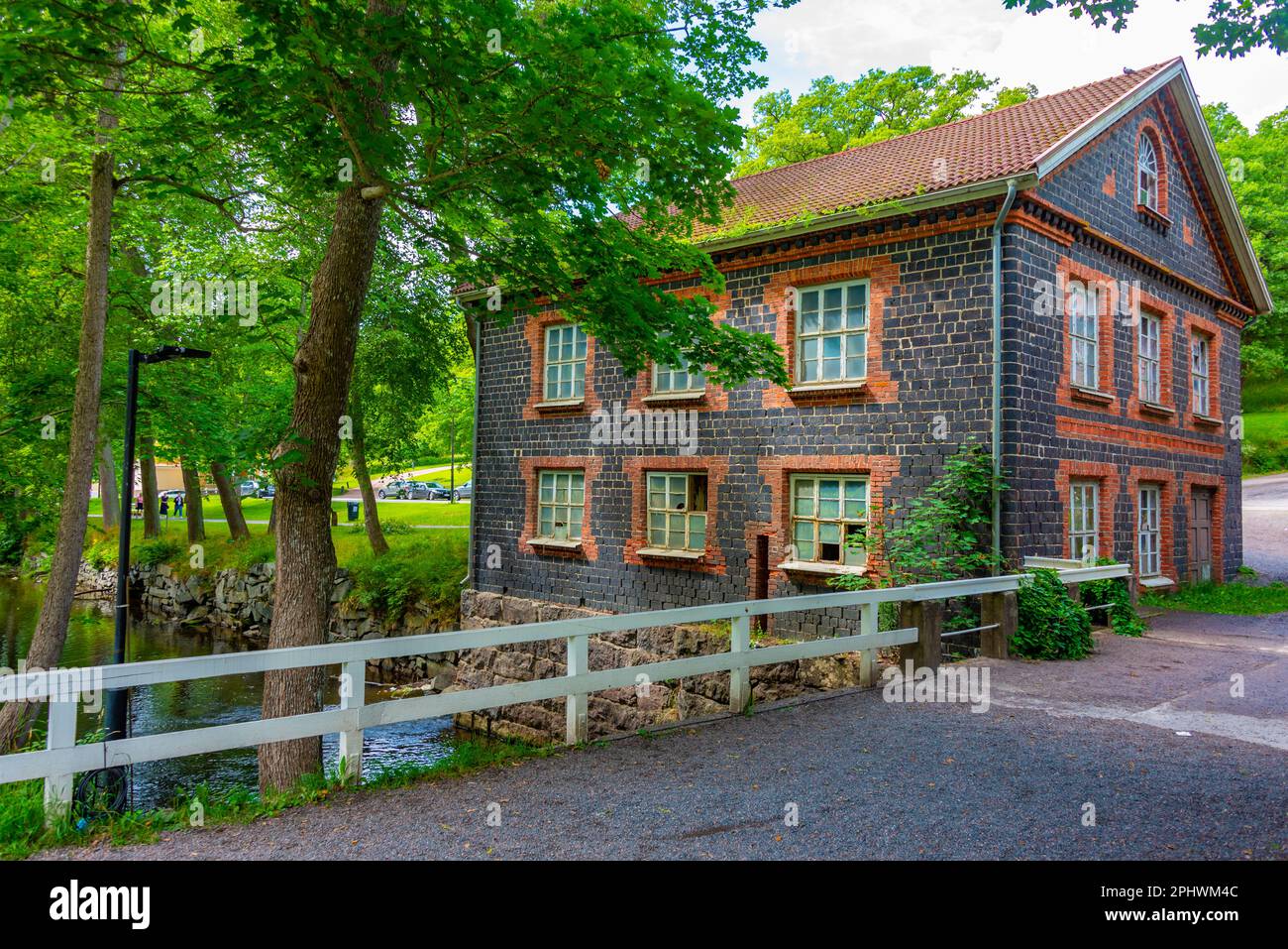 Brick building of old factory in Fiskars, Finland Stock Photo - Alamy