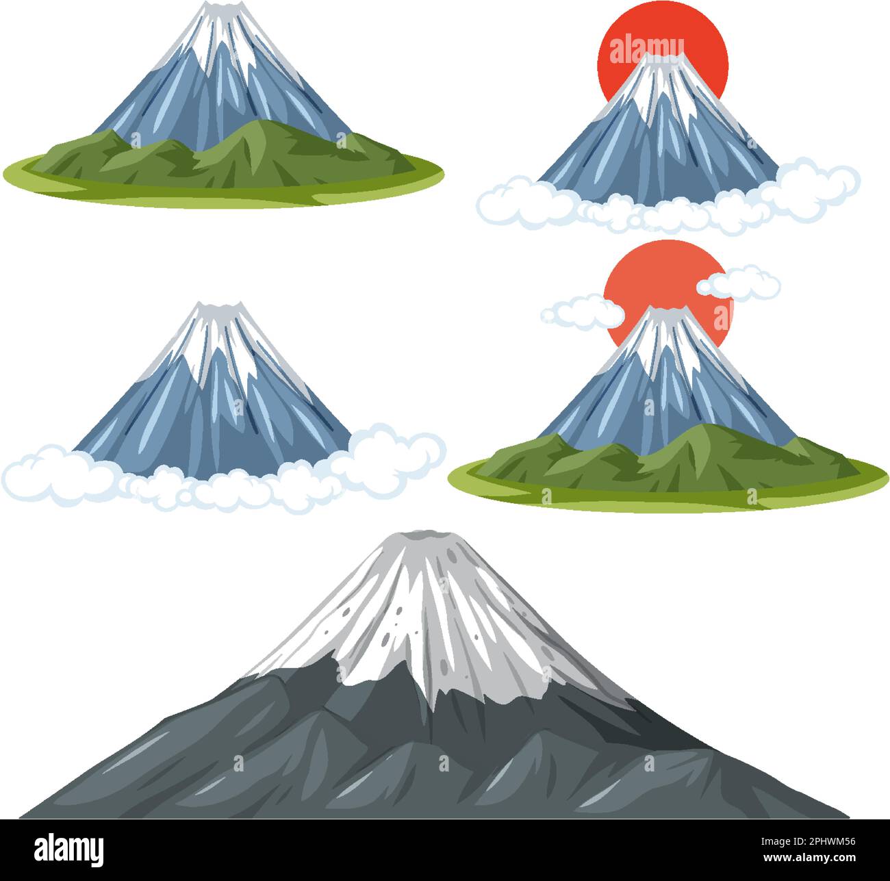 Set of mountain cartoon illustration Stock Vector Image & Art - Alamy
