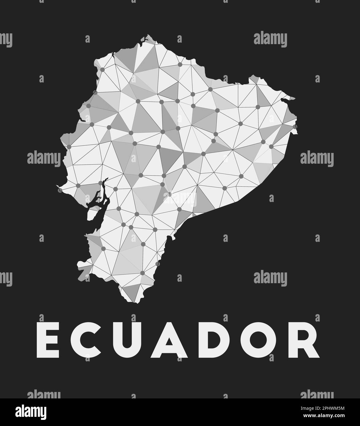 Ecuador - communication network map of country. Ecuador trendy ...
