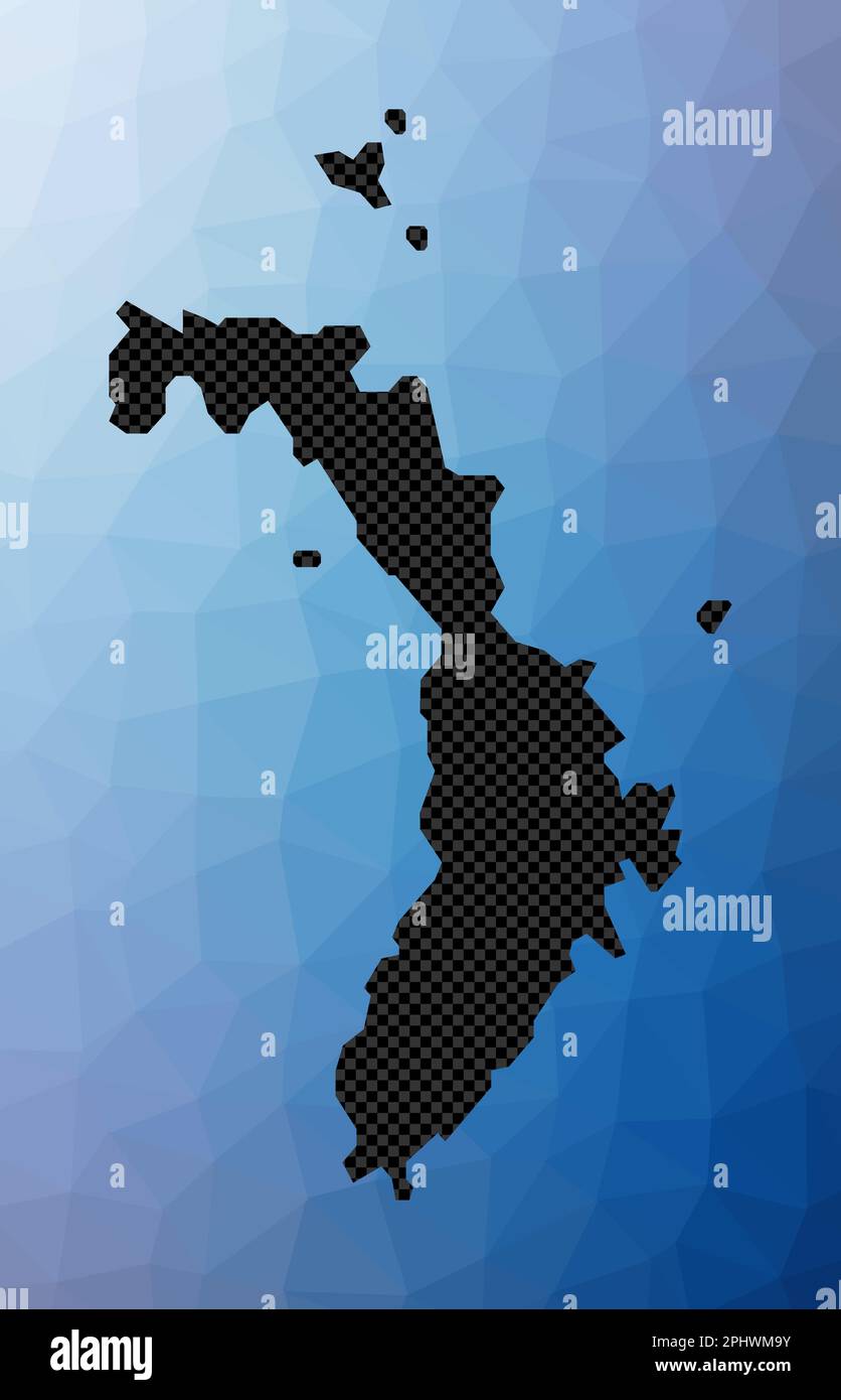 Lord Howe Island geometric map. Stencil shape of Lord Howe in low poly ...