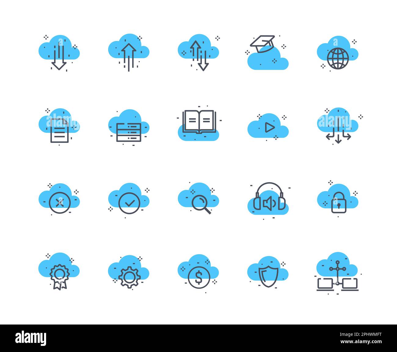 Cloud computing color set Stock Vector Image & Art - Alamy