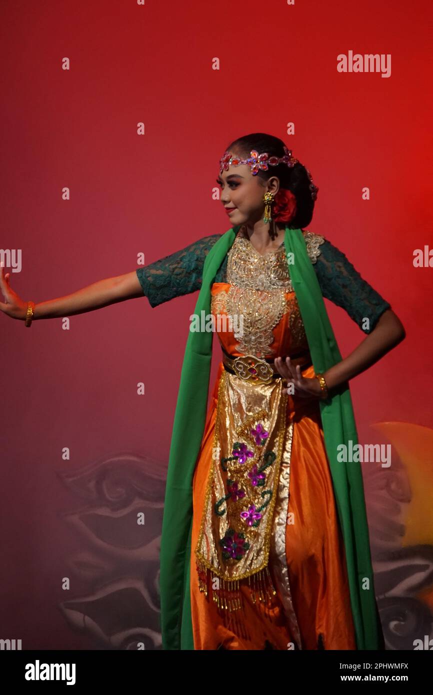 Indonesian perform loh jinawi dance. This dance symbolizes peace ...