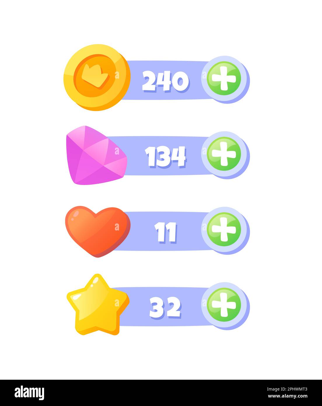 UI counters for game set Stock Vector Image & Art - Alamy