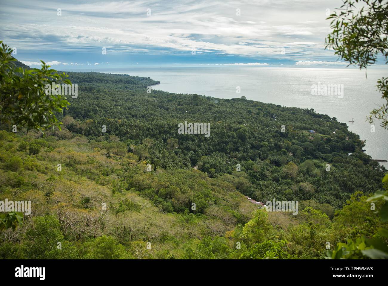 Panoramic view on old Camiguin Volcano in Camiguin in the Philippines ...