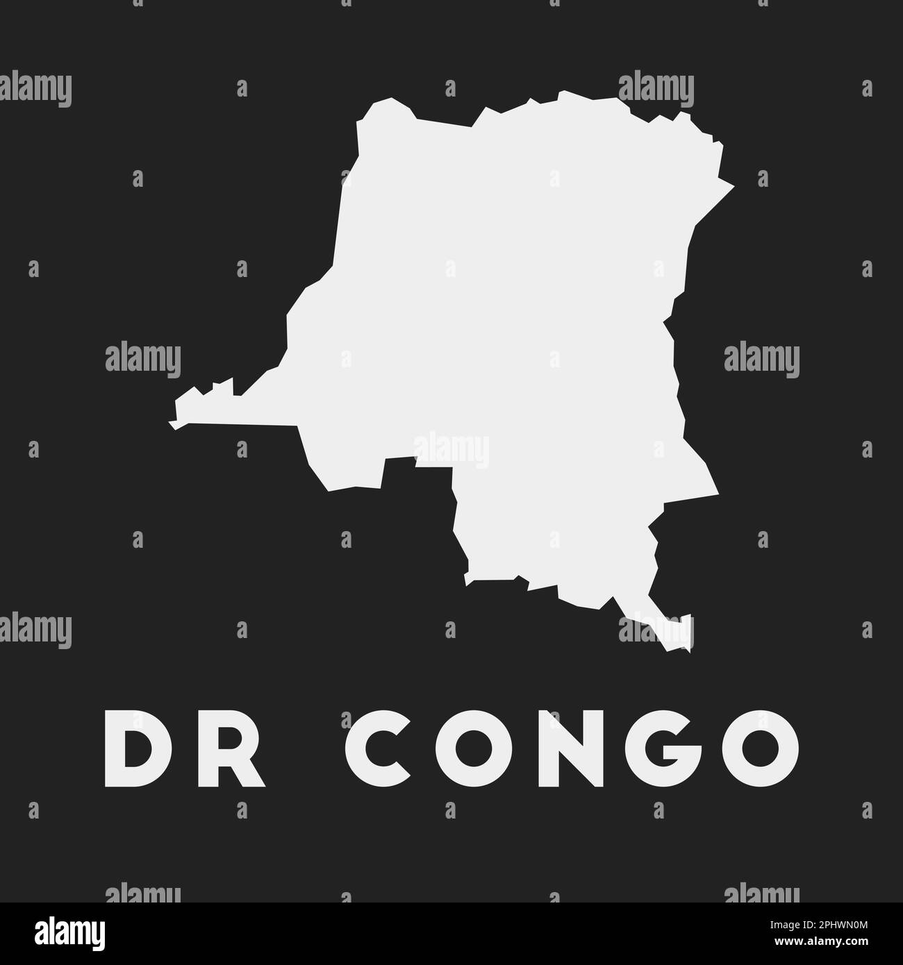 DR Congo icon. Country map on dark background. Stylish DR Congo map ...