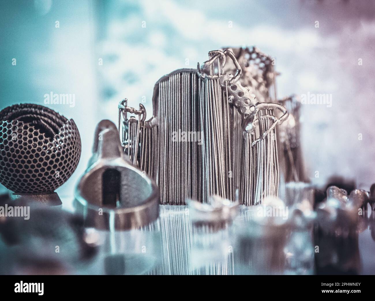 Object printed from metal powder on metal 3d printer.Object printed in ...