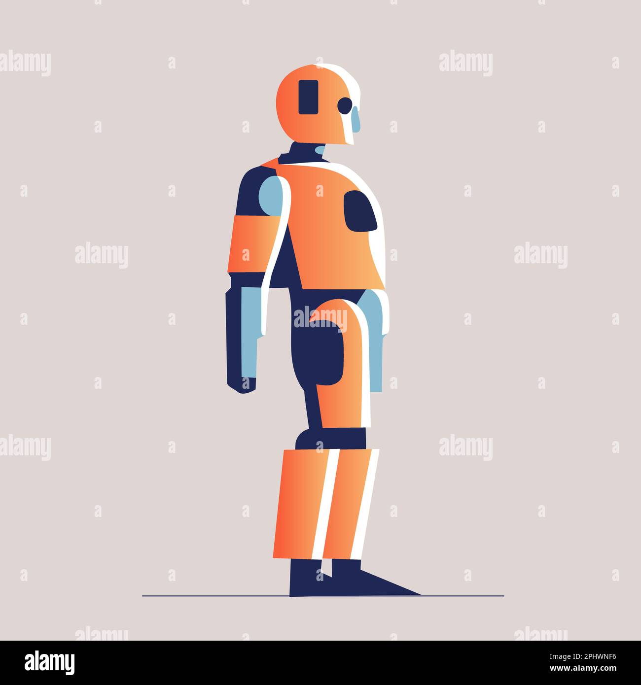 Vector illustration of a robot. artificial intelligence Chat bot human ...